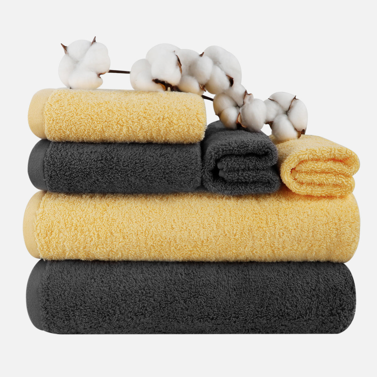 Set of 6 Bath Towels, Multi-Color Design, Perfect for Couples – semaxe ...